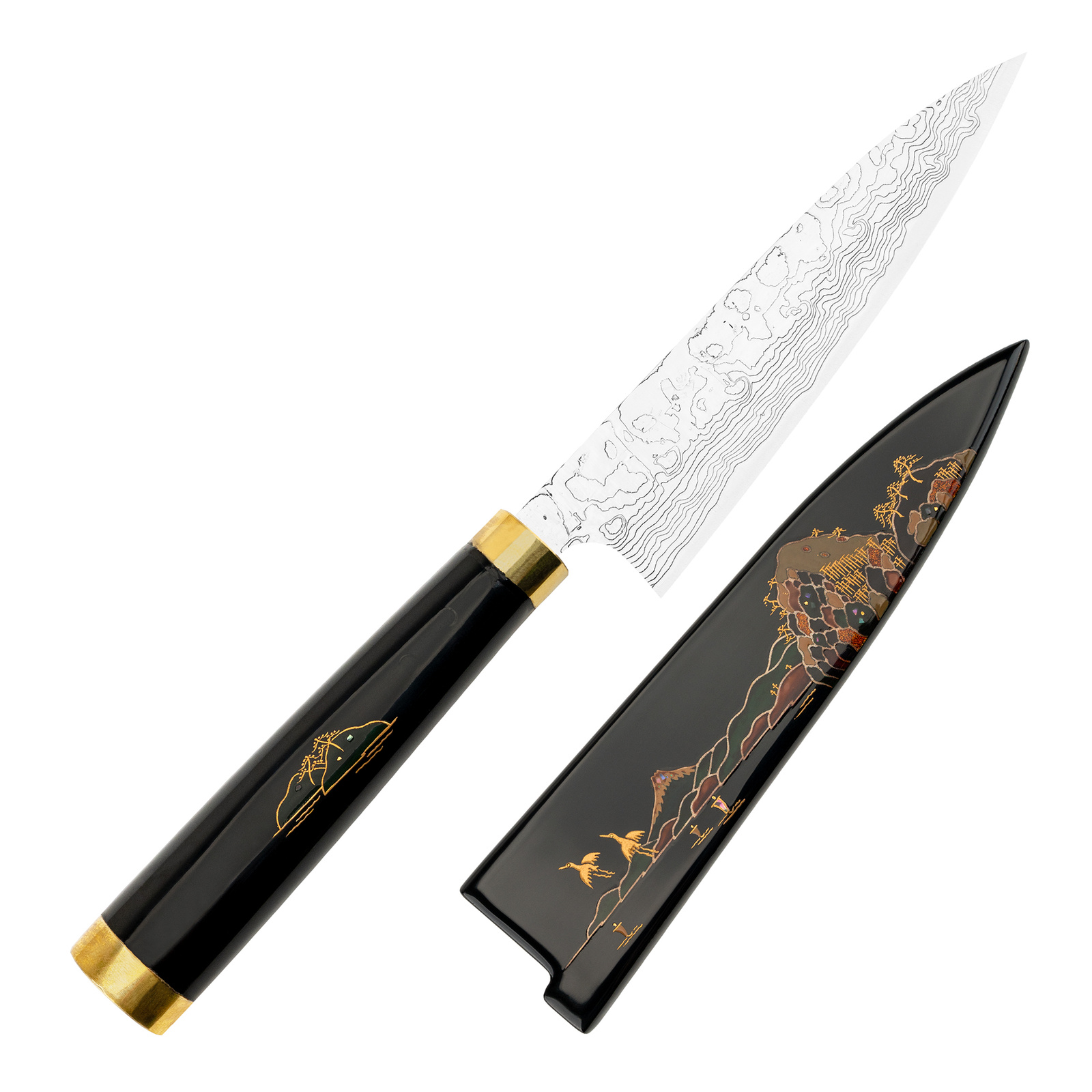 Takeshi Saji Art Fuji on Lake R-2 Nóż uniwersalny 13 cm + Saya | Stale ...